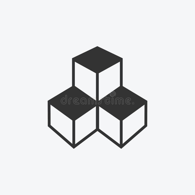 Outline Cubes Icon Flat Design Vector Illustration Stock Vector ...