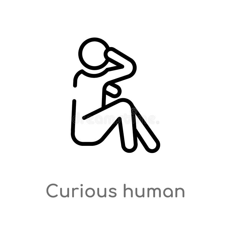 Outline Curious Human Vector Icon. Isolated Black Simple Line Element ...