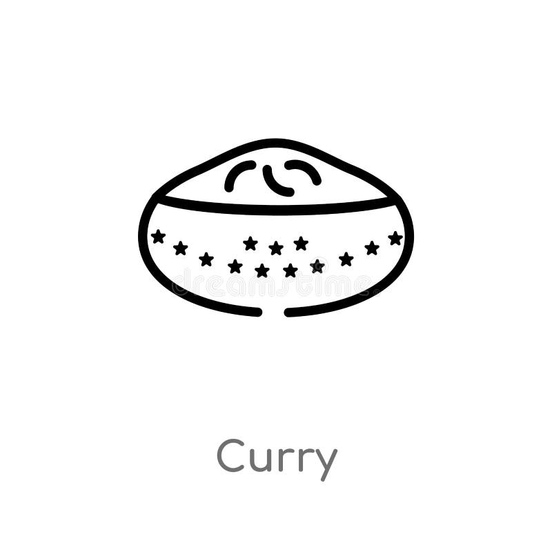 Outline Curry Vector Icon. Isolated Black Simple Line Element ...