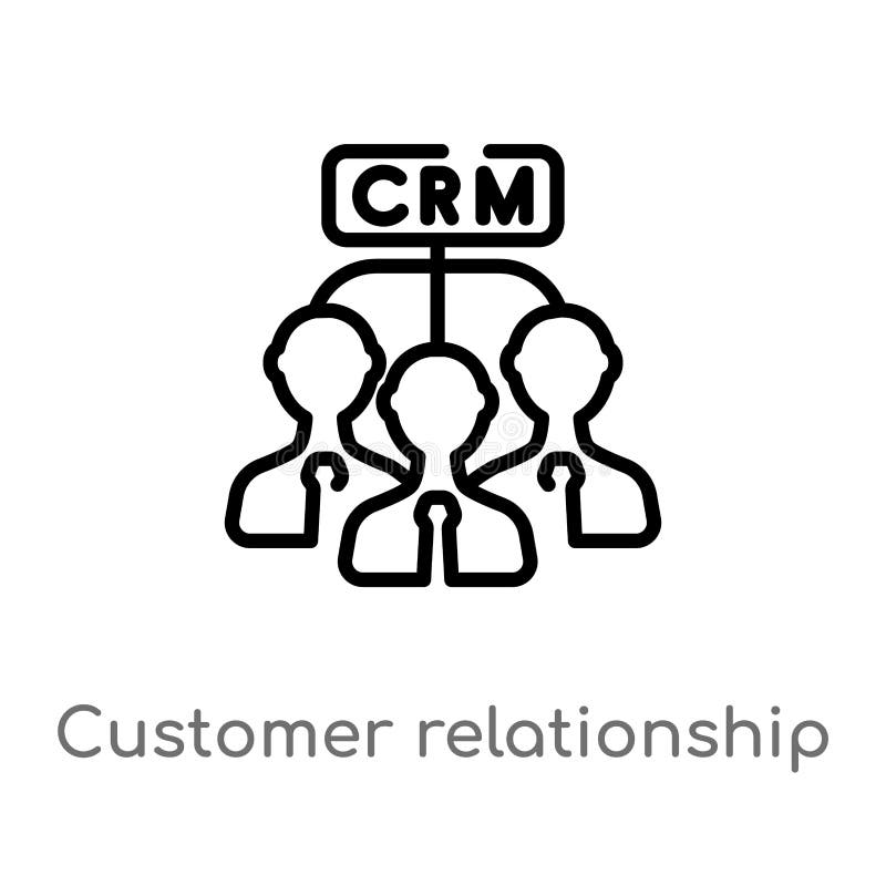 Outline Customer Relationship Management Vector Icon. Isolated Black ... Outline Customer Relationship Management Vector Icon. Isolated Black ...