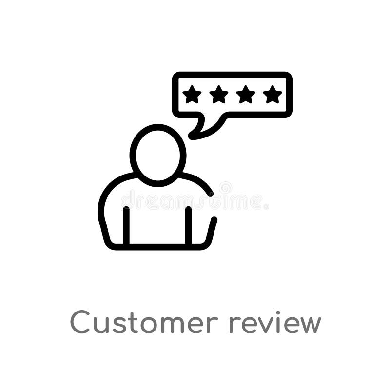 Outline Customer Review Vector Icon. Isolated Black Simple Line Element ...