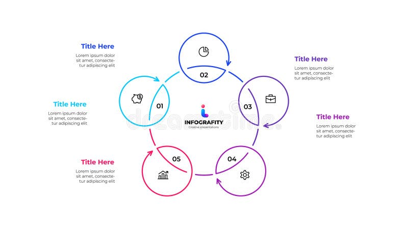 Set of Outline Infographic Circles Elements. Vector Diagrams with 3, 4, 5, 6, 7 and 8 Options ...