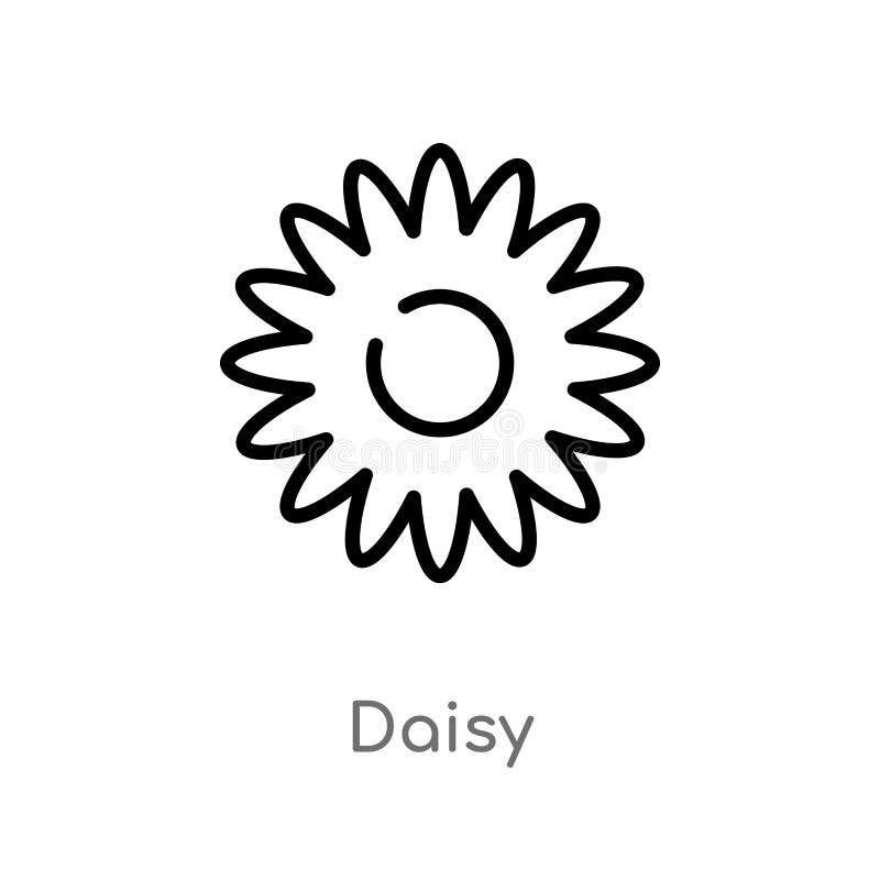 Outline Daisy Vector Icon. Isolated Black Simple Line Element ...