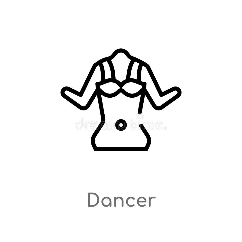 Outline Dancer Vector Icon. Isolated Black Simple Line Element ...