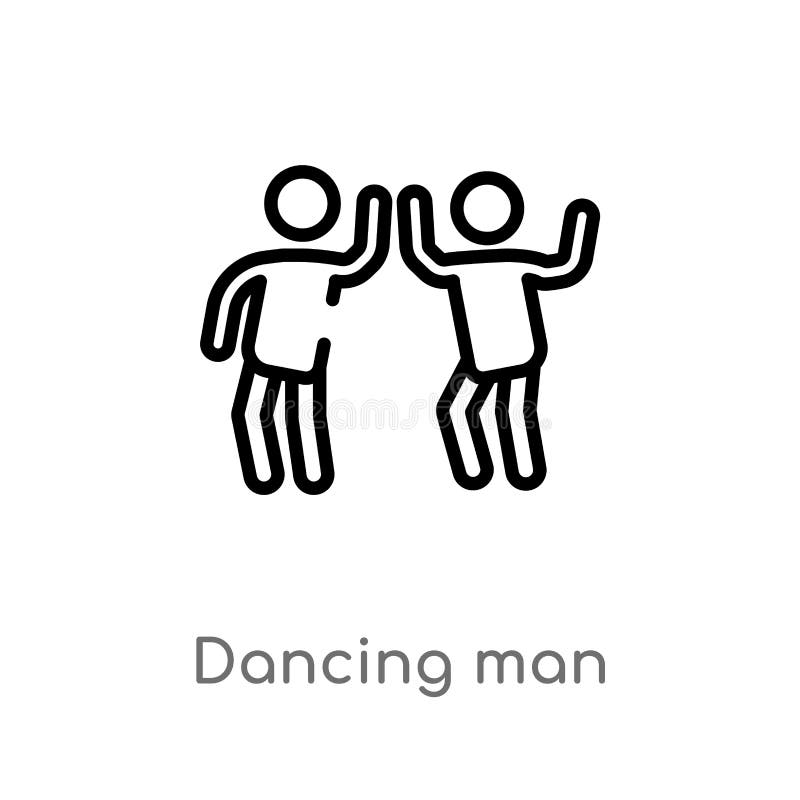 Outline Dancing Man Vector Icon. Isolated Black Simple Line Element ...