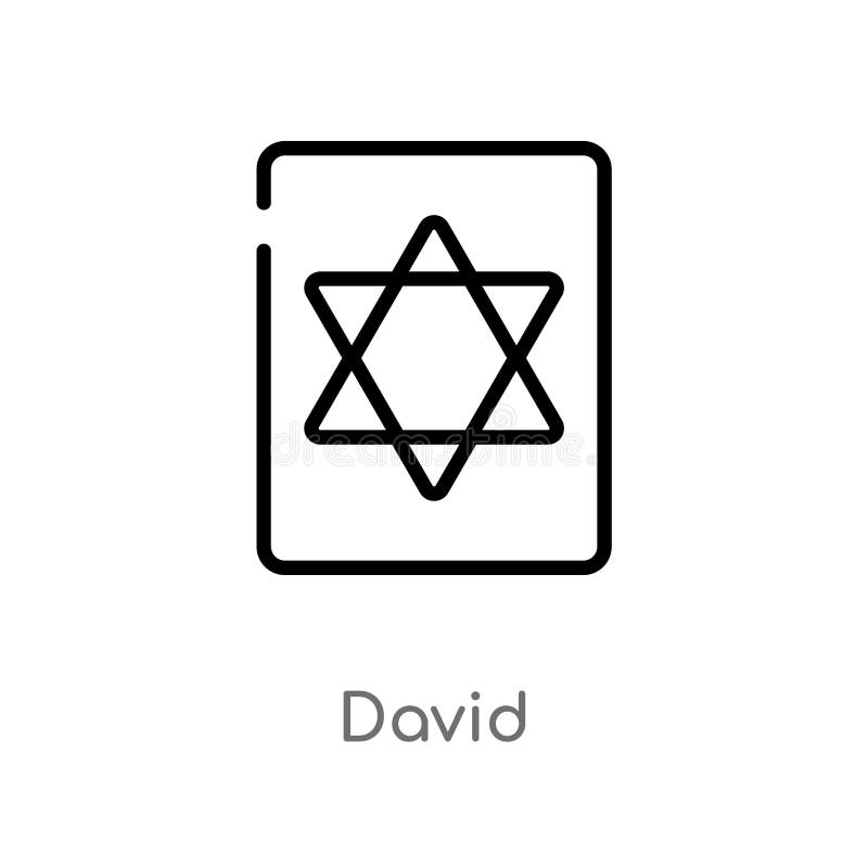 Outline David Vector Icon. Isolated Black Simple Line Element ...
