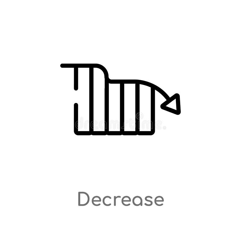 Outline Decrease Vector Icon. Isolated Black Simple Line Element Illustration from E-commerce ...