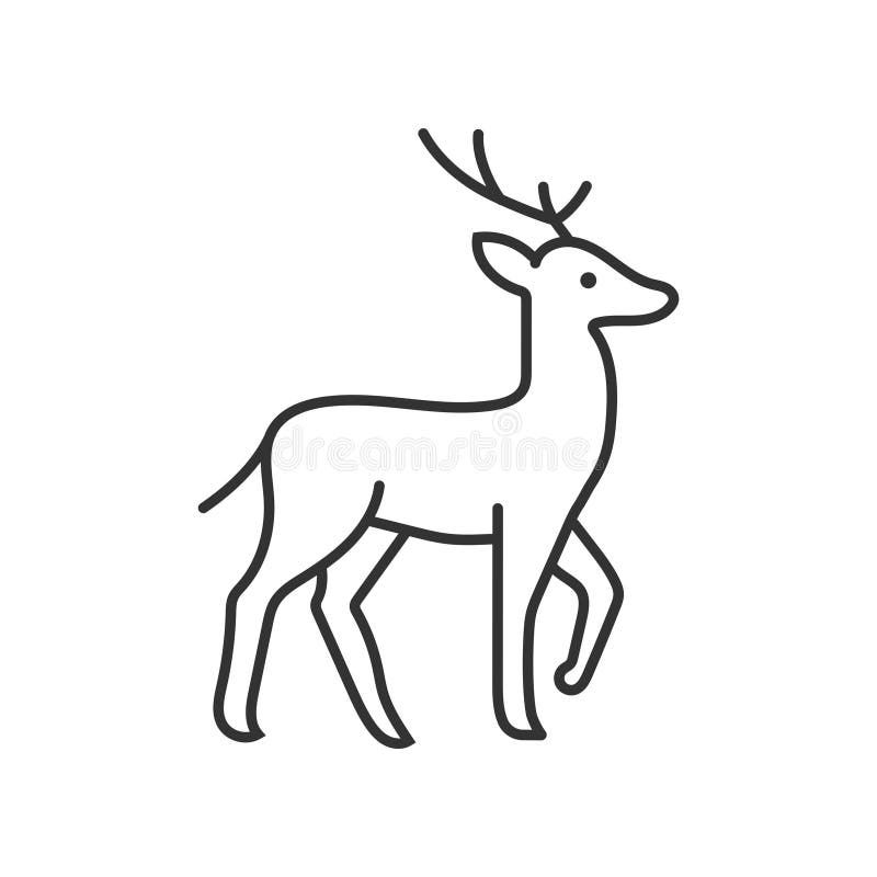 Outline Deer Icon Symbol Isolated Flat Style Stock Vector ...