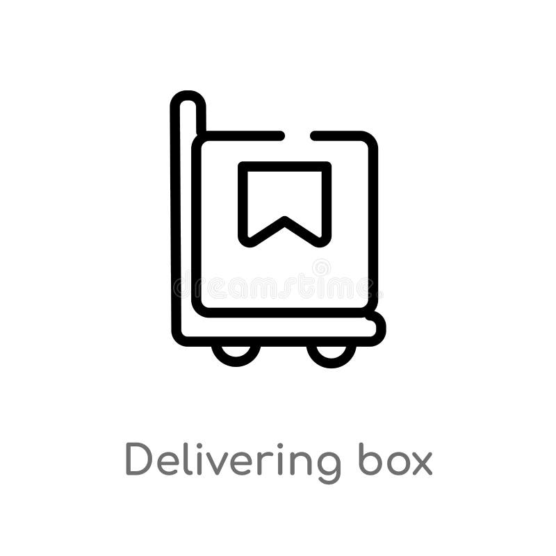 Outline Delivering Box Vector Icon. Isolated Black Simple Line Element ...