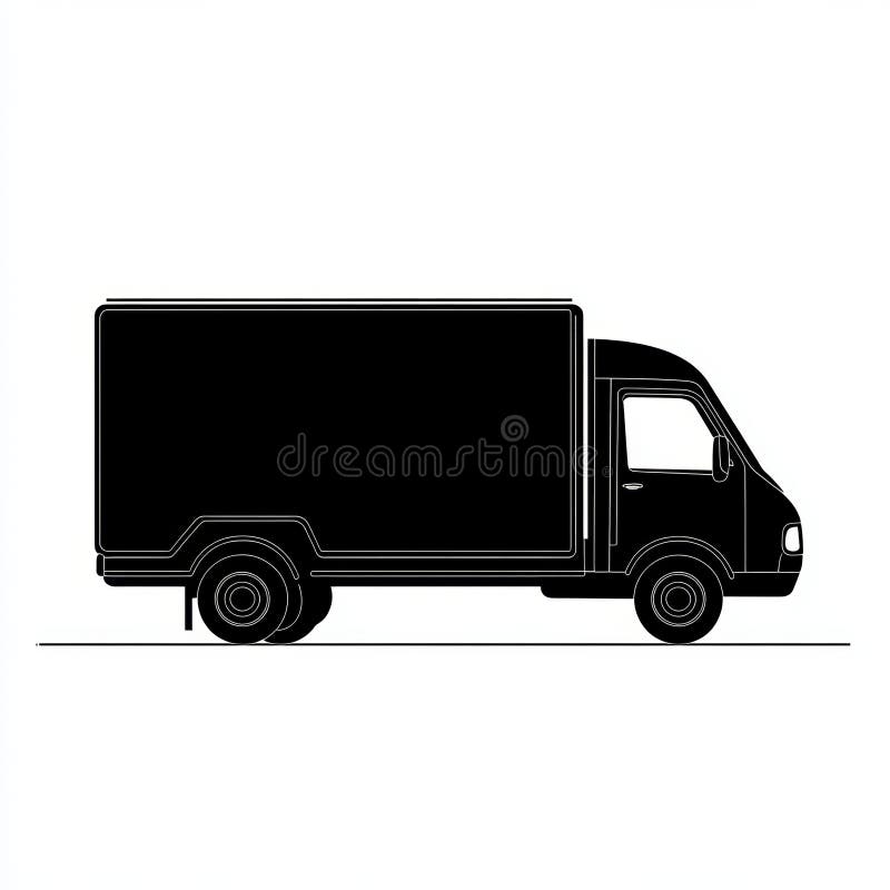 Outline of Delivery Truck on a Plain Background for Transport Concept ...