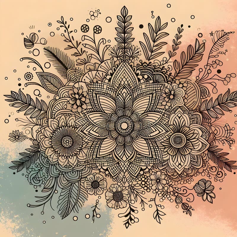 Design of an Extra Small and Thin Line Art of Floral Wall Art, Include ...