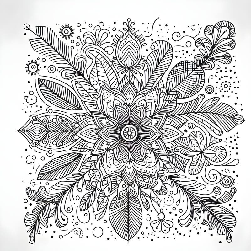 Design of an Extra Small and Thin Line Art of Floral Wall Art, Include ...