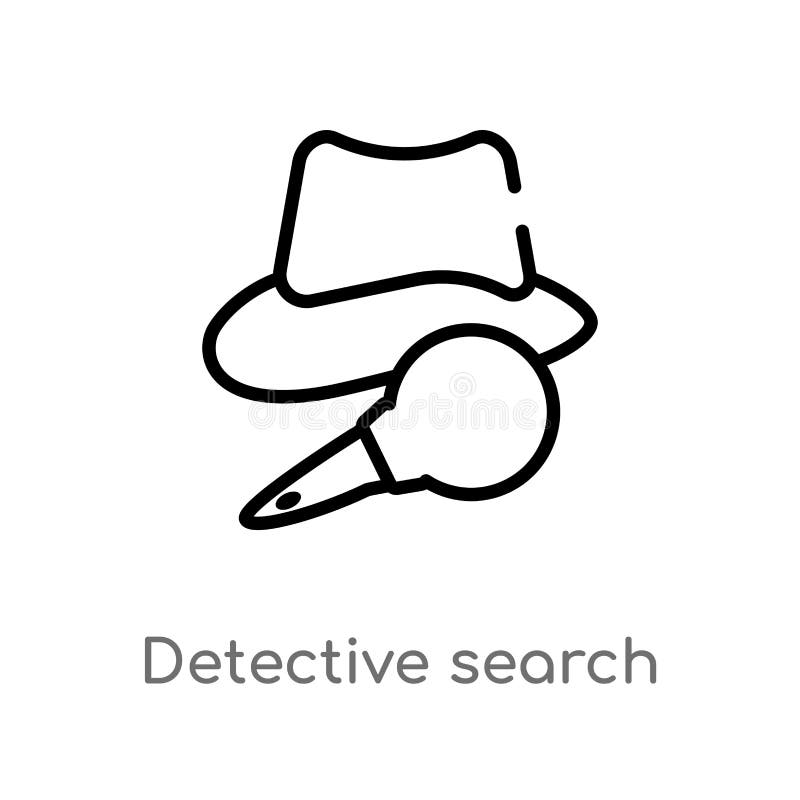 Detective Search Vector Icon on White Background. Flat Vector Detective ...