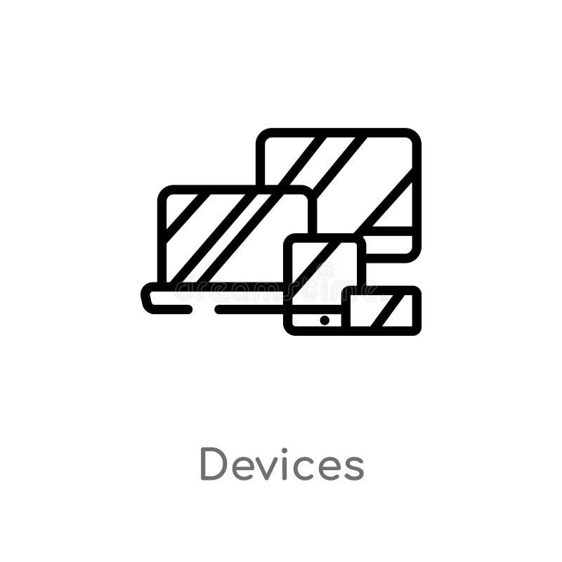 Outline Devices Vector Icon. Isolated Black Simple Line Element ...