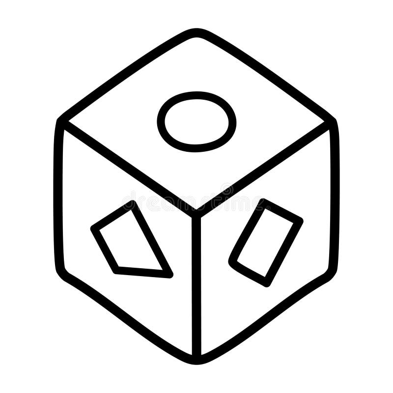 Outline Dice Sign with Abstract Symbol Vector Art Stock Vector ...
