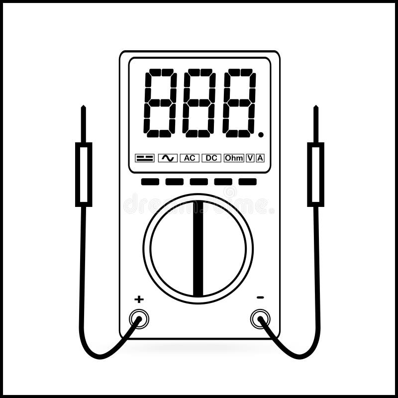 Outline Digital Multimeter Icon Stock Vector - Illustration of design ...