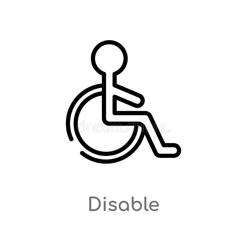 Outline Disable Vector Icon. Isolated Black Simple Line Element ...