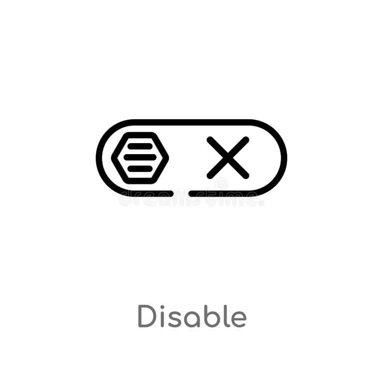 Outline Disable Vector Icon. Isolated Black Simple Line Element ...