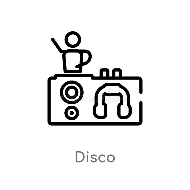Outline Disco Ball Vector Icon. Isolated Black Simple Line Element ...