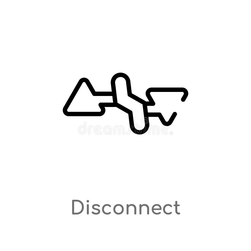 Outline Disconnect Vector Icon. Isolated Black Simple Line Element ...