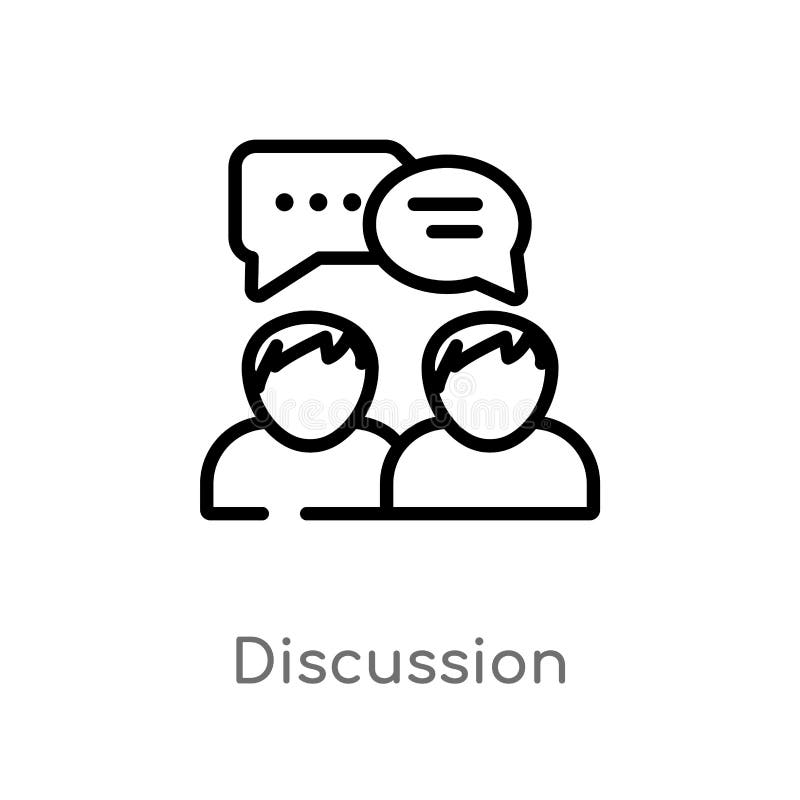 Outline Discussion Vector Icon. Isolated Black Simple Line Element ...