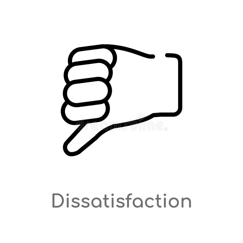 Outline Dissatisfaction Vector Icon. Isolated Black Simple Line Element ...