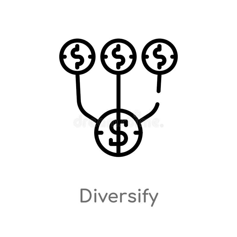 Outline Diversify Vector Icon. Isolated Black Simple Line Element ...