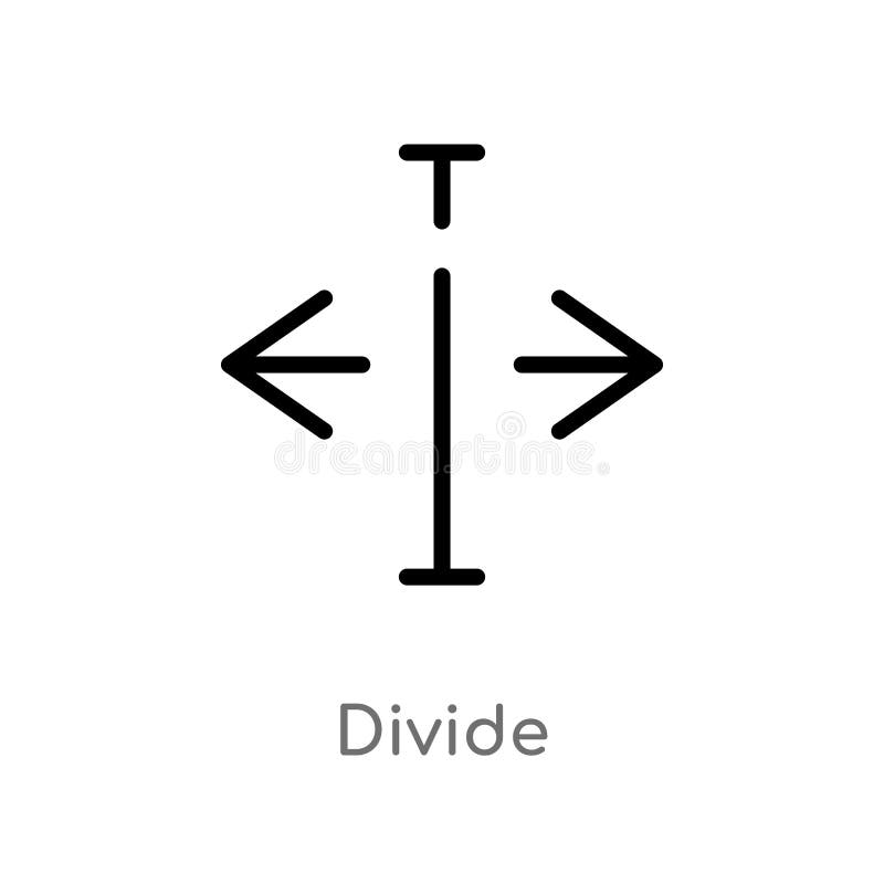 Outline Divide Vector Icon. Isolated Black Simple Line Element ...