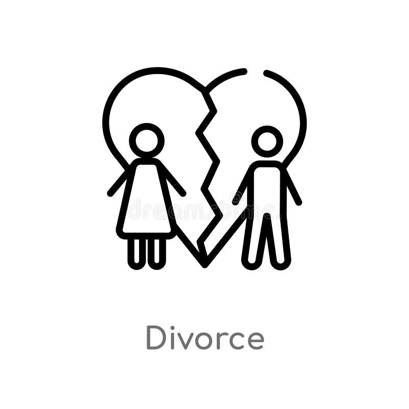 Divorce Man Woman Icon Vector Illustration Black Sign On Isolated