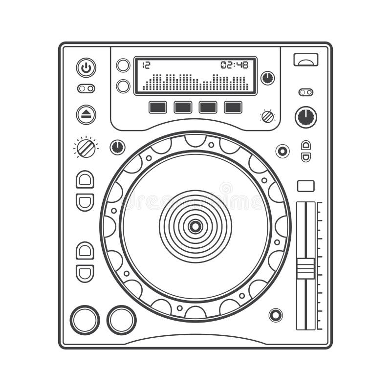 Outline dj cd player stock vector. Illustration of professional - 46013179