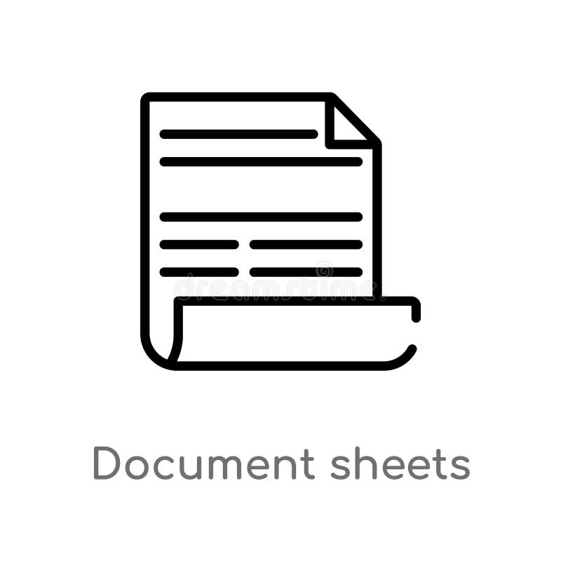 Outline Document Icon Isolated on Grey Background. Line File Symbol for ...