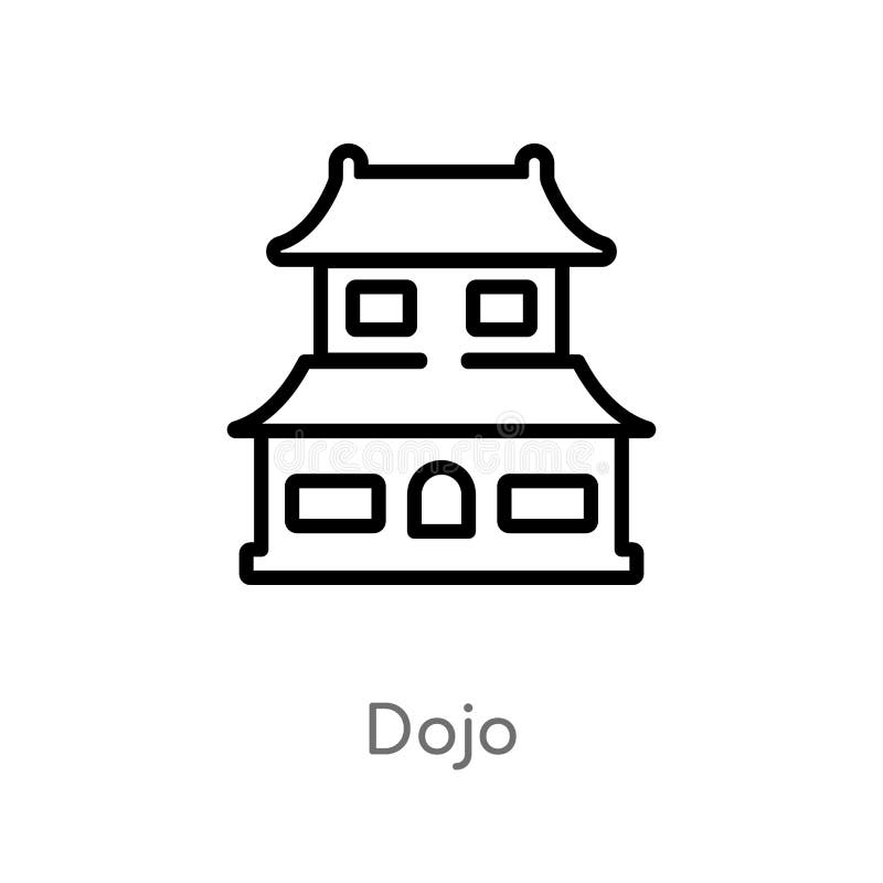 Outline Dojo Vector Icon Isolated Black Simple Line Element Illustration From Asian Concept