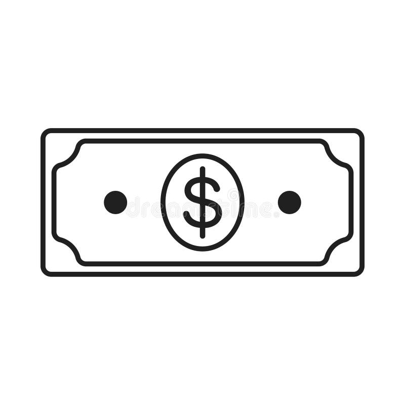 Outline Dollar Money Cash Bill Illustration Vector Stock Vector ...