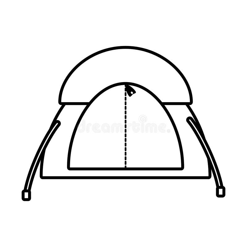 Outline Dome Tent Hiking Forest Camping Stock Vector - Illustration of ...