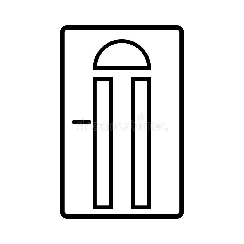 Outline Door of the House Icon on White Background Stock Illustration ...