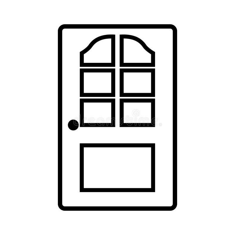 Outline Door of the House Icon on White Background Stock Illustration ...