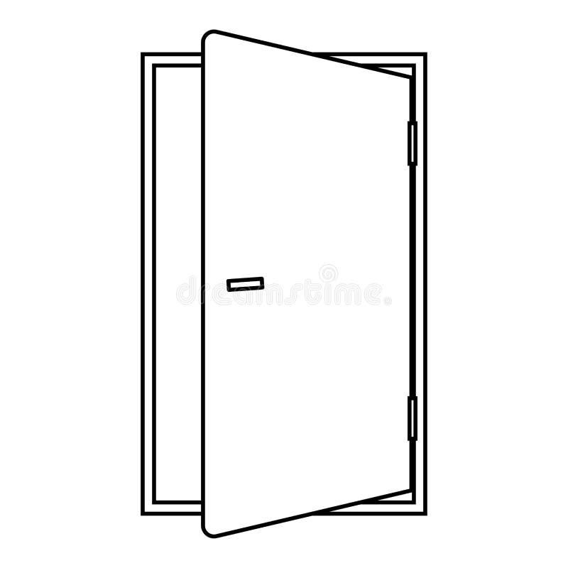 Outline Door of the House Icon on White Background Stock Illustration ...