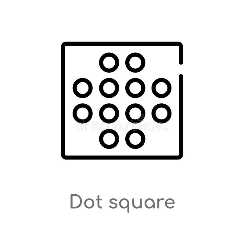 Outline Dot Square Vector Icon. Isolated Black Simple Line Element ...