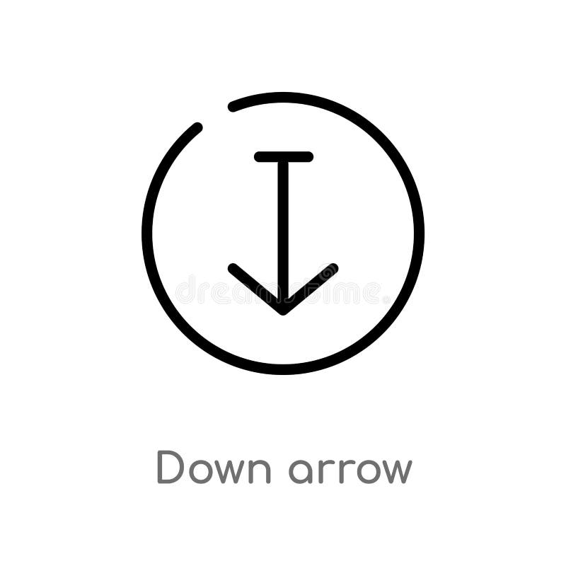 Outline Up and Down Arrows Vector Icon. Isolated Black Simple Line ...