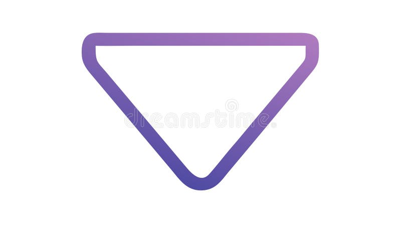 Outline Downward Triangle Icon Vector, Vector Design Generative AI Stock Vector - Illustration ...