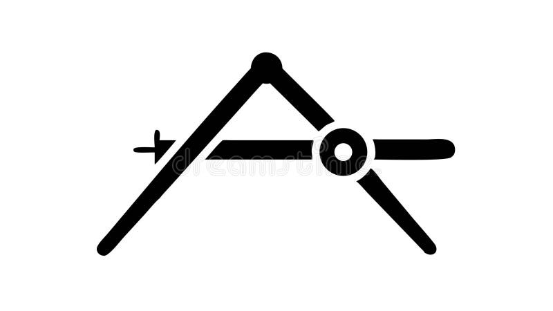 Outline Drafting Compass Geometry Tool Drawing Icon , Vector Design ...