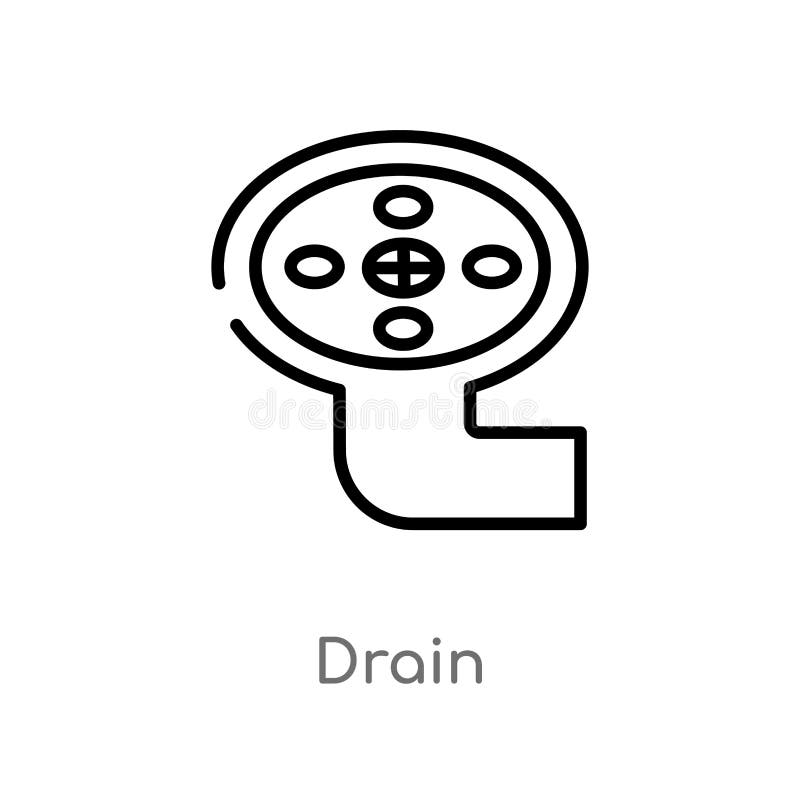 Outline Drain Vector Icon. Isolated Black Simple Line Element ...