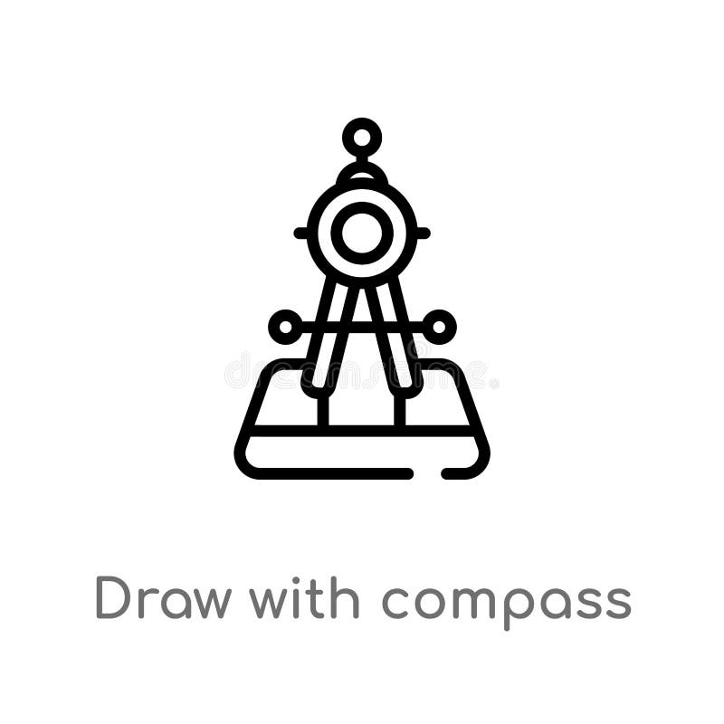 Outline Compass Pointing North East Vector Icon. Isolated Black Simple ...