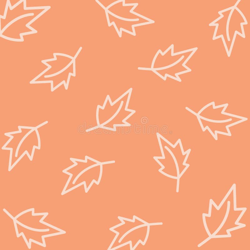 Outline Drawing Autumn Leaves Abstract Background Texture Design ...