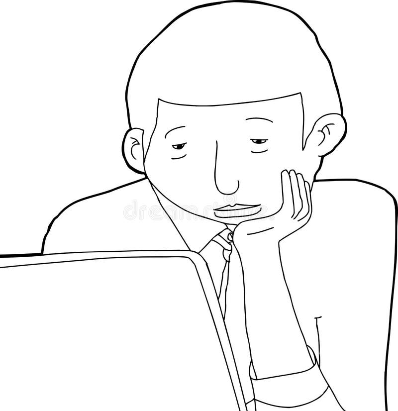 Outline Drawing of Bored Man Stock Vector - Illustration of african ... Outline Drawing of Bored Man Stock Vector - Illustration of african ...