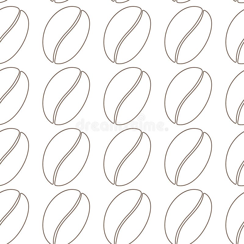 Outline Drawing Coffee Beans Seamless Pattern Abstract Background ...