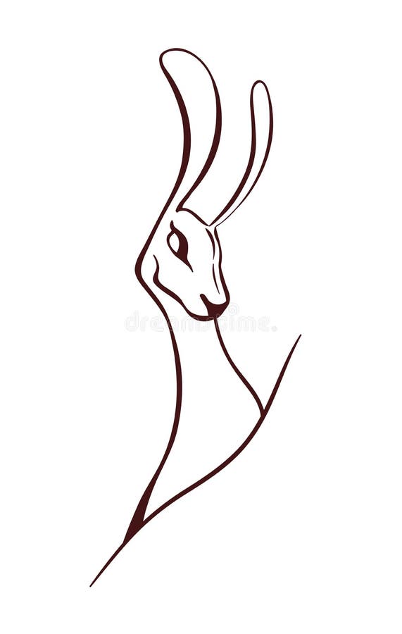 Outline Drawing of a Forest Hare, Vector Stock Vector - Illustration of ...