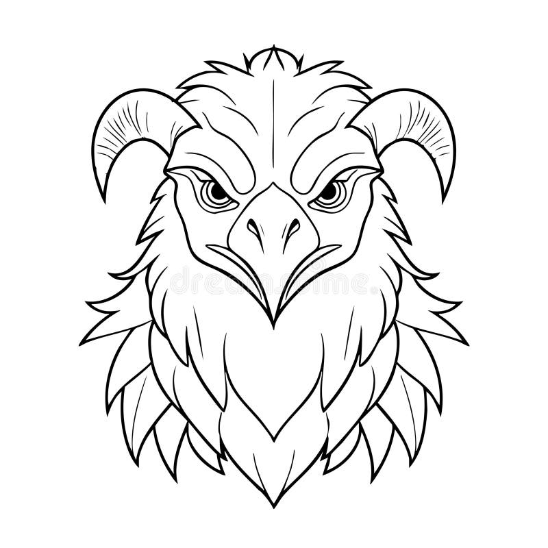 Clean Outline Drawing of a Legendary Roc Minimalistic Design for ...