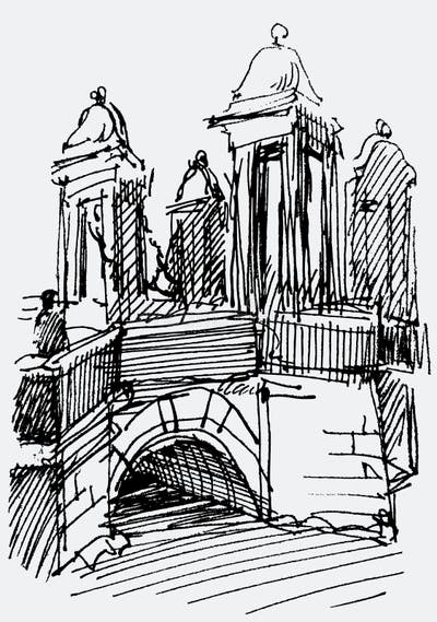 Arch Bridge Drawing Stock Illustrations – 3,840 Arch Bridge Drawing ...