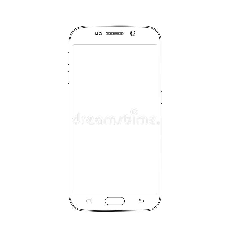 Outline Drawing Smartphone. Elegant Thin Line Style Design. Stock ...